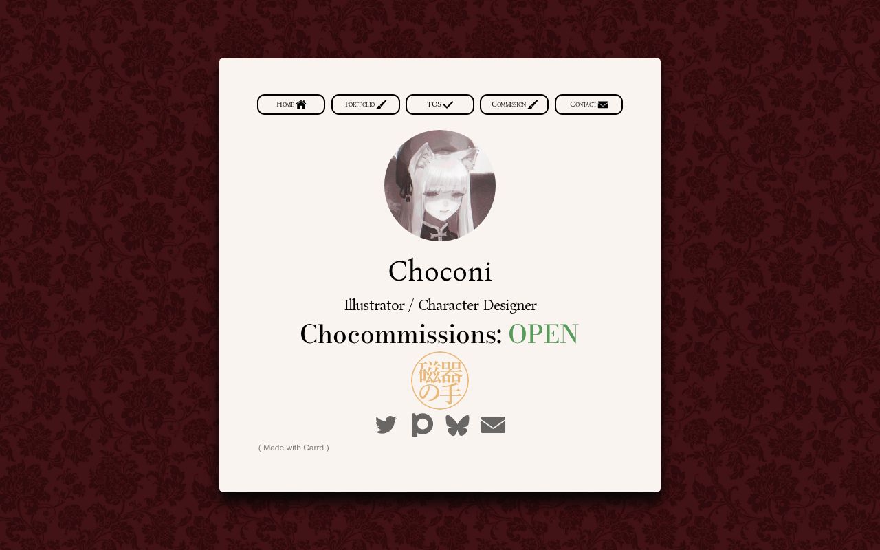 Choconi 磁器の手